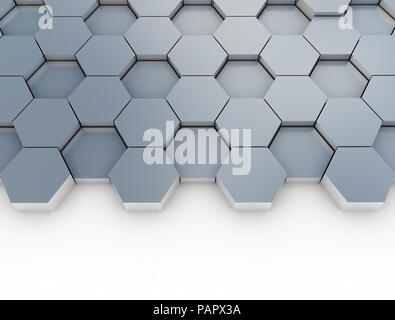 Metal hexagon pattern on white background Stock Photo - Alamy