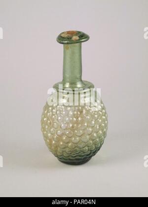 Glass cylindrical bottle Roman late 1st–2nd century CE Colorless.Rim ...