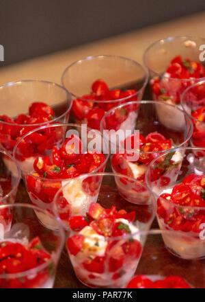 Mini tomato caprese cups for appetizers Stock Photo - Alamy