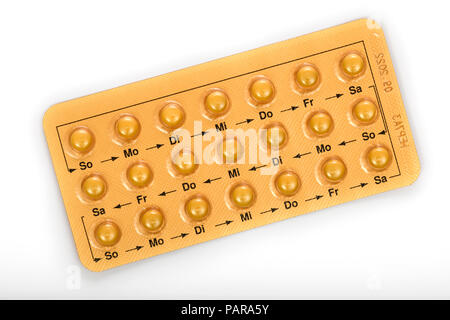 Symbolic picture contraception, birth control pill in blister pack ...