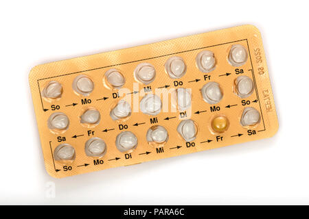 Symbolic picture contraception, birth control pill in blister pack ...