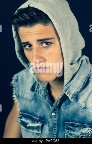 Close up of a 16 y boy Stock Photo - Alamy