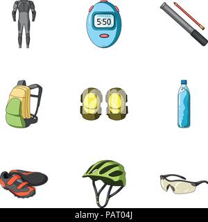 Icons of Cycling, bike. Set for bike, backpack protection, repair, form ...