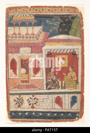 Krishna and Radha, c. 1680, 8 3/4 x 6 in. (22.23 x 15.24 cm), Opaque ...