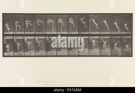 Muybridge Human Locomotion, Man Leaping, 1881. Photograph shows 15 ...