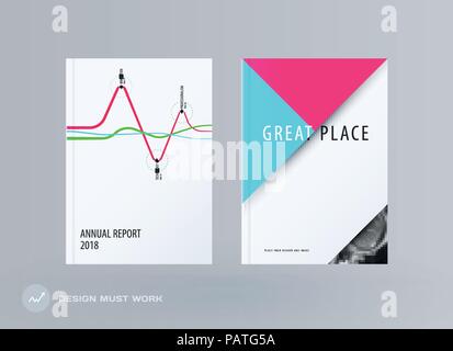 Brochure design soft template. Colourful modern abstract set, annual ...