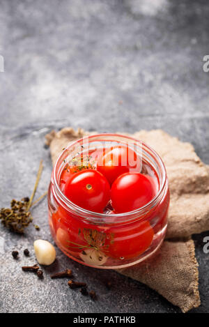 Homemade pickled cherry tomato Stock Photo - Alamy