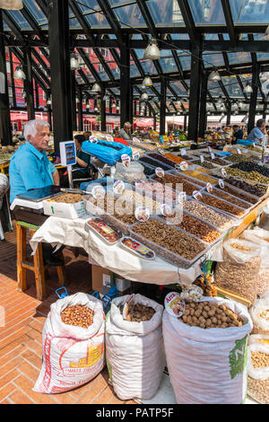 The newly refurbished Pazari i Ri, New bazaar area, With its brightly ...