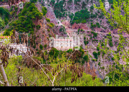 Proussos monastery near Karpenisi town in Evrytania - Greece. The ...