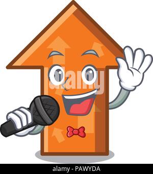 A cartoon illustration of a directional arrow singing Stock Vector ...