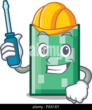 Mechanic rectangle mascot cartoon style Stock Vector Image & Art - Alamy