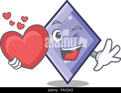 With heart parallelogram mascot cartoon style Stock Vector Image & Art ...