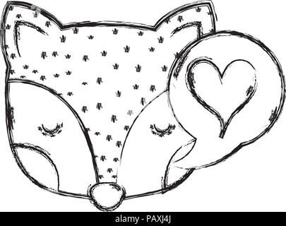 fox head with heart inside chat bubble Stock Vector Image & Art - Alamy