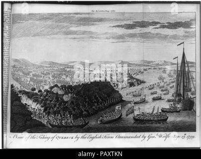 A view of the taking of Quebeck by the English forces commanded by Gen ...