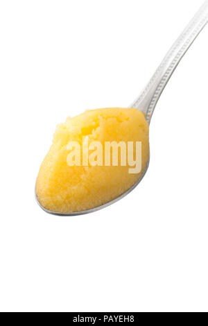 Full Spoon of Pure Indian Ghee Isolated on White Background Stock Photo ...