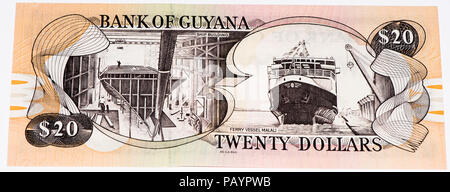 50 Guyanese dollars bank note. Guyanese dollar is the national currency ...