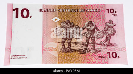 1 centimes bank note of Congo. Centimes is one of the currencies of ...