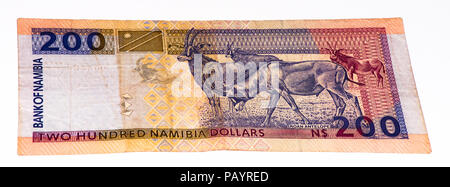 200 Namibian dollars bank note of Namibia. Namibian dollars is the ...