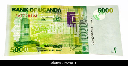 Uganda 5000 Shilling bank note Stock Photo - Alamy