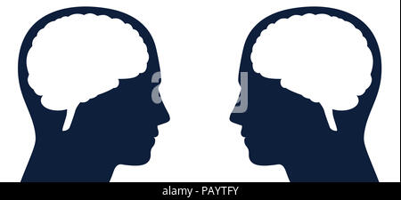 Different opinions and disagreement concept as two people expressing ...