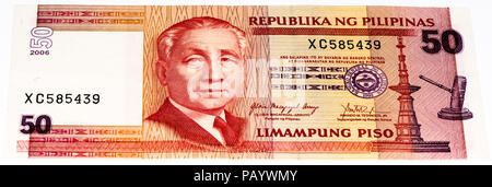 50 pesos bank note of Philippines. Pesos is the national currency of ...