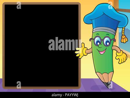 Happy smiling pencil educational classroom or office supplies cartoon ...