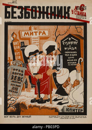 Soviet Propaganda Magazine Cover, Bezbozhnik u Stanka (Atheist at his ...