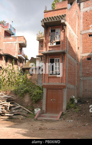 Typical Nepalese architecture on these residential buildings in the ...