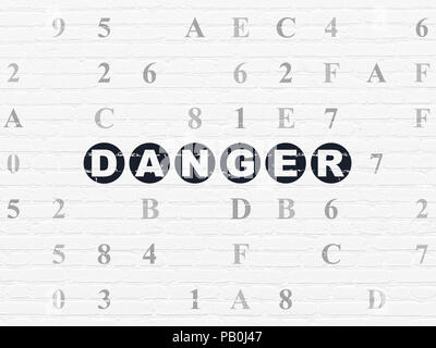 Protection concept: Danger on wall background Stock Photo - Alamy