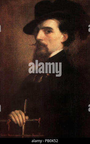 Kovács Mihály - Self Portrait with Kossuth-Hat - Hungarian School ...