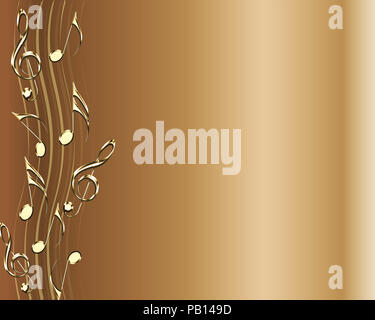brown background with gold musical notes illustration Stock Photo - Alamy