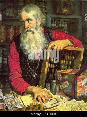 Merchant by Boris Kustodiev Stock Photo - Alamy