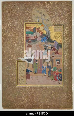 This folio from the *Mantiq al-tair* (Language of the Birds) features a ...
