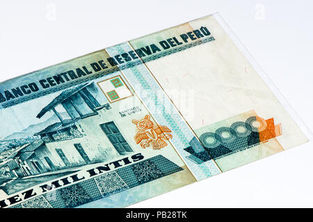 10000 intis bank note. Inti is the former currency of Peru Stock Photo ...