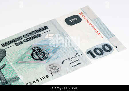 100 Congolese francs bank note of Congo. Congoles franc is the national ...