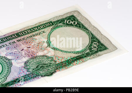 100 Mozambican ecudos bank note. Mozambican escudo is former currency ...