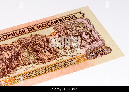 50 Mozambican metical bank note. Mozambican metical is the national ...