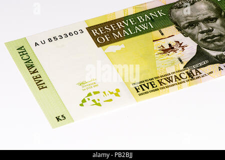 5 Malawi kwacha bank note. Malawi kwacha is the national currency in ...