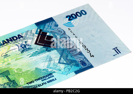 2000 Ugandan shillings bank note. Ugandan shilling is the national ...