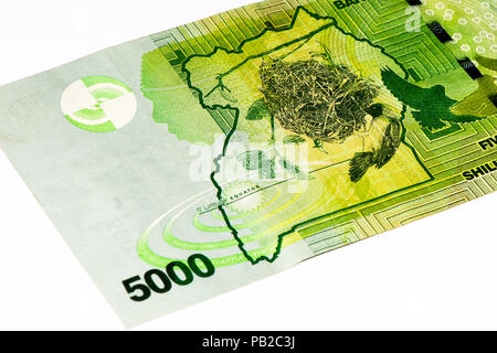 5000 Ugandan shillings bank note. Ugandan shilling is the national ...
