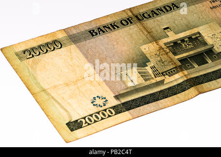 20000 Ugandan shillings bank note. Ugandan shilling is the national ...