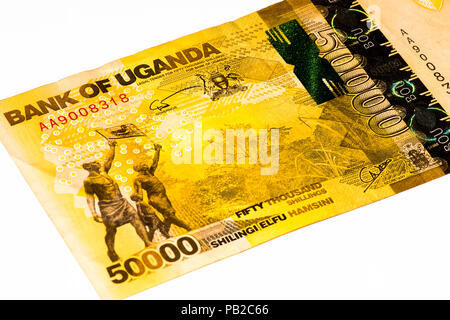 50000 Ugandan shillings bank note. Ugandan shilling is the national ...