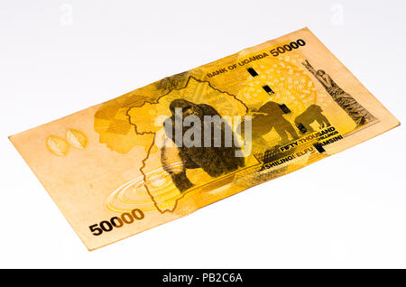 50000 Ugandan shillings bank note. Ugandan shilling is the national ...