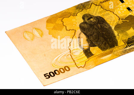 50000 Ugandan shillings bank note. Ugandan shilling is the national ...