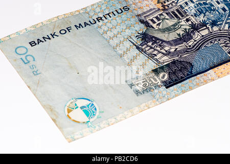 50 Mauritian rupees bank note. Mauritian rupee is the main currency of ...