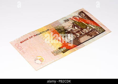 100 Mauritian rupees bank note. Mauritian rupee is the main currency of ...