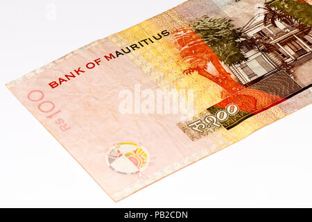 100 Mauritian rupees bank note. Mauritian rupee is the main currency of ...
