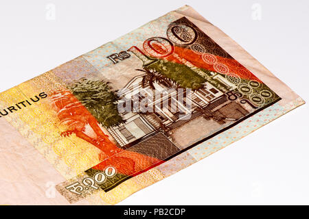 100 Mauritian rupees bank note. Mauritian rupee is the main currency of ...