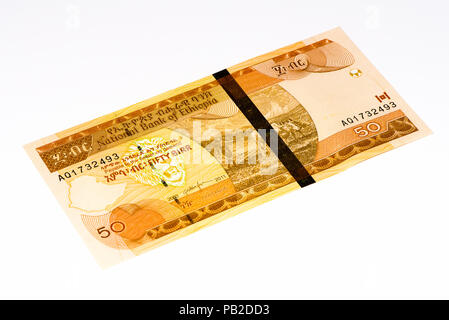 50 Ethiopian birr bank note. Birr is the national currency of Ethiopia ...