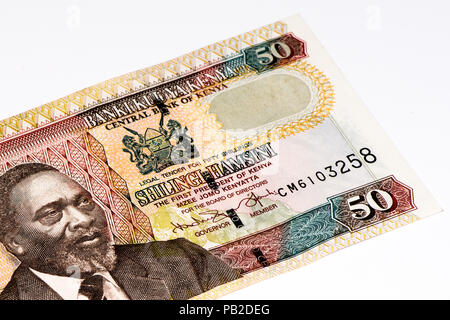 50 Kenyan shillings bank note of Kenya. Kenyan shilling is the national ...